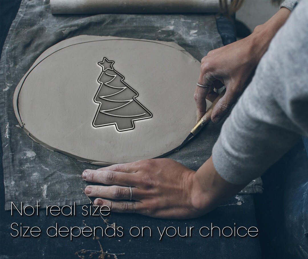Rubber Stamp, Christmas Tree Stamp, Christmas Tree Decor, Pottery Stamp ...