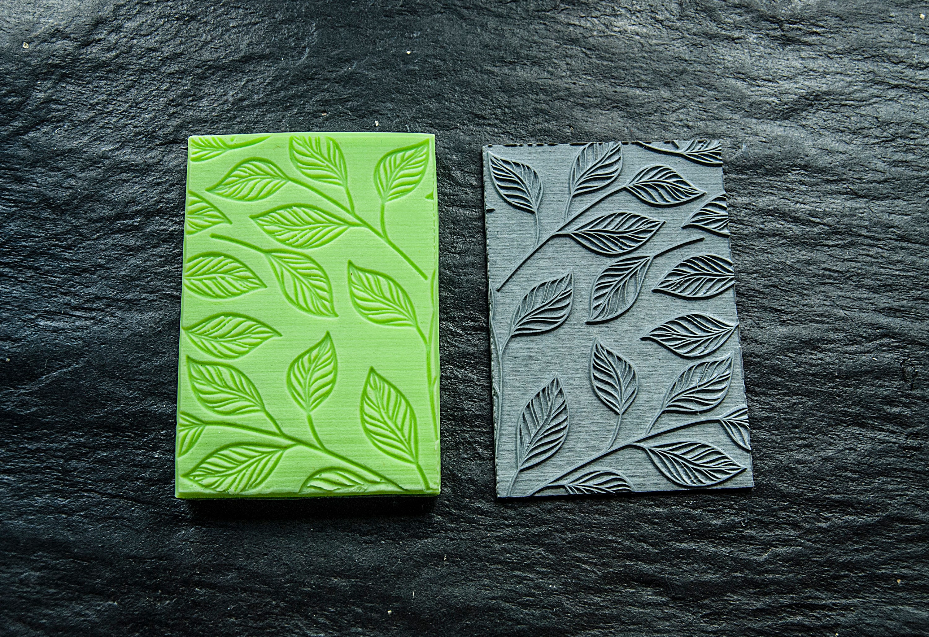Texture Mat 5 Leaf Soap Stamp Clay Stamp Ink Stamp Metal - Etsy