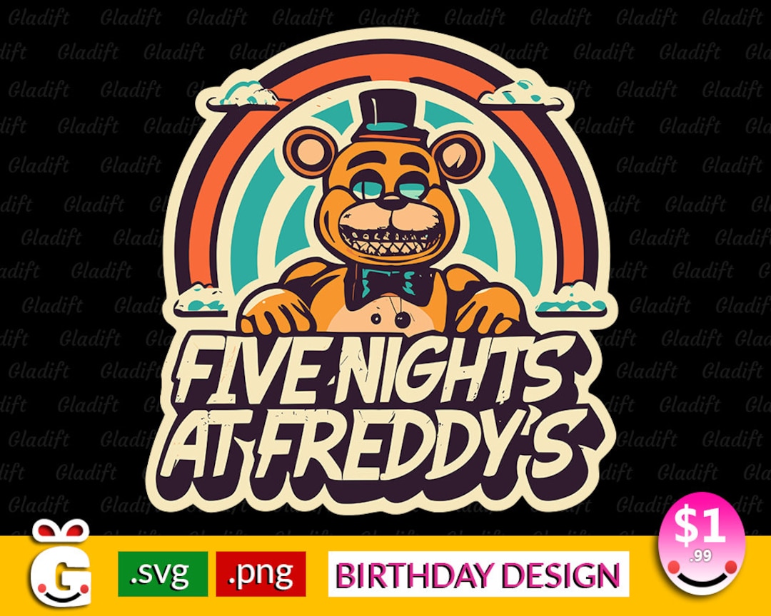 Five Nights at Freddys Svg Png Shirt Design Retro Sunset Fnaf - Etsy UK