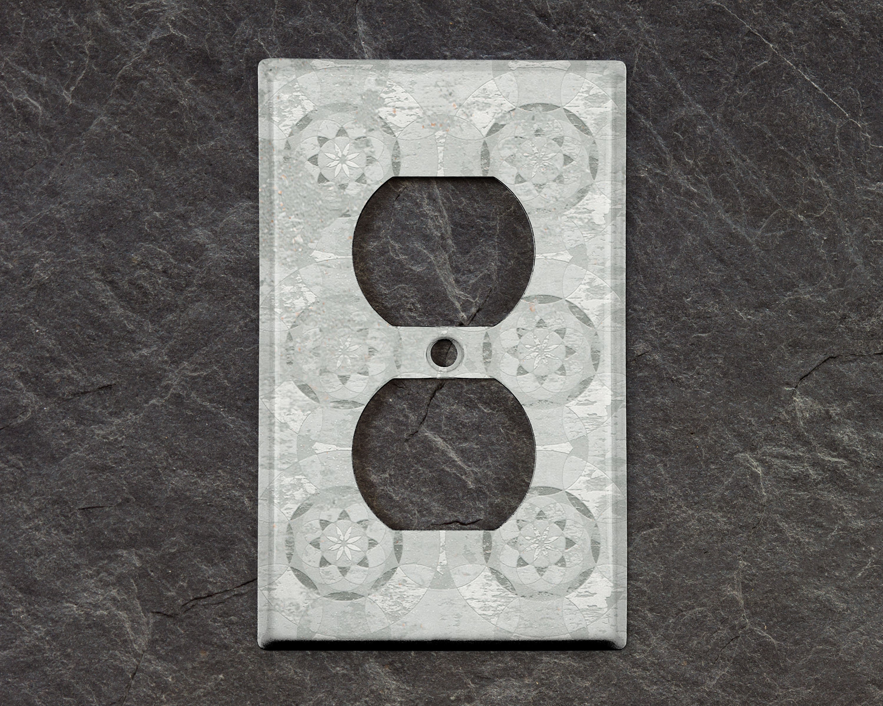Metal Light Switch Cover | Outlet Plate, Rustic Faded Green Tile Decor ...