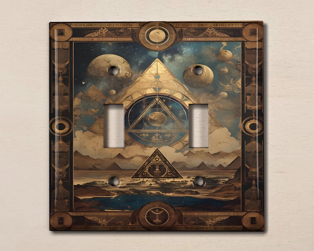 Metal Light Switch Cover | Outlet Plate, Egyptian Pyramid Decor, SFR158 ...