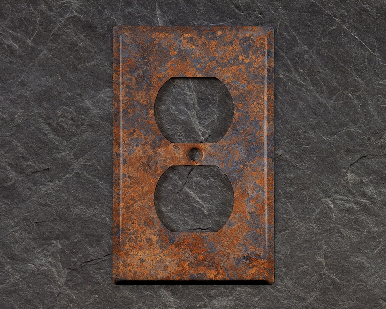 Metal Light Switch Cover | Outlet Plate, Printed Image of Rustic Metal ...