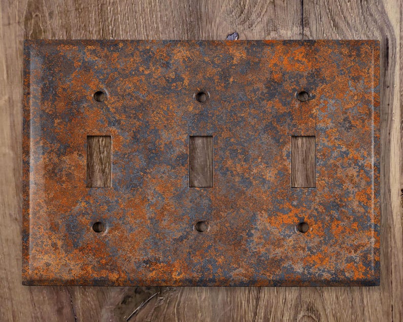 Metal Light Switch Cover | Outlet Plate, Printed Image of Rustic Metal ...