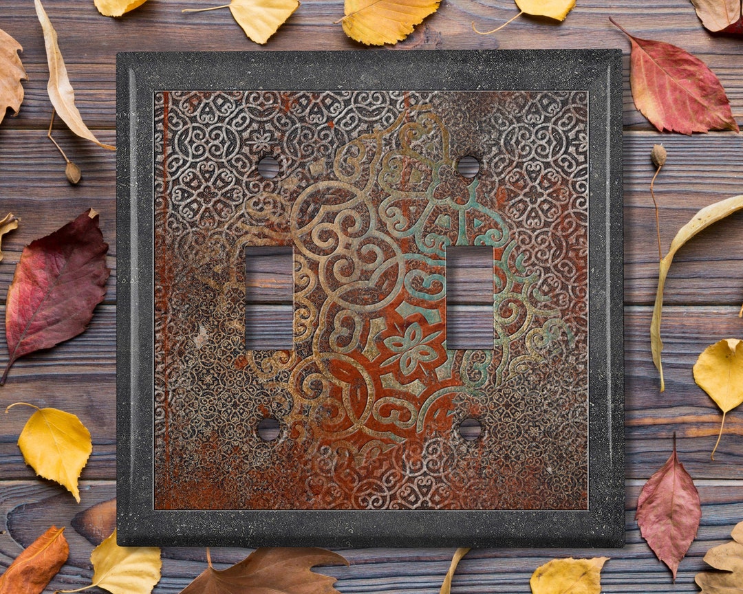 Metal Light Switch Cover | Outlet Plate, Printed Image of Rustic Red ...