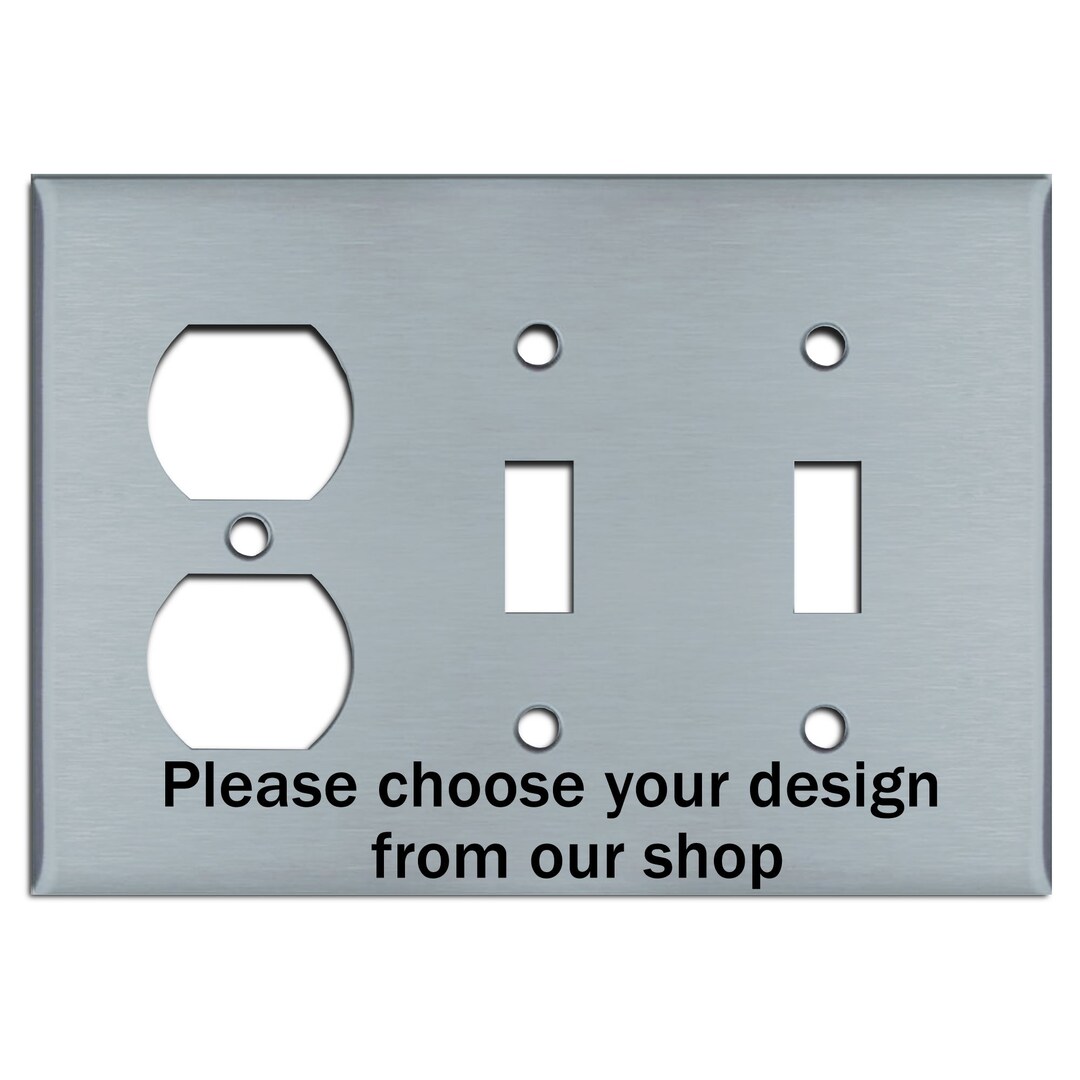 Duplex Outlet Twin Toggle Switch Combo Plate Cover You Choose - Etsy