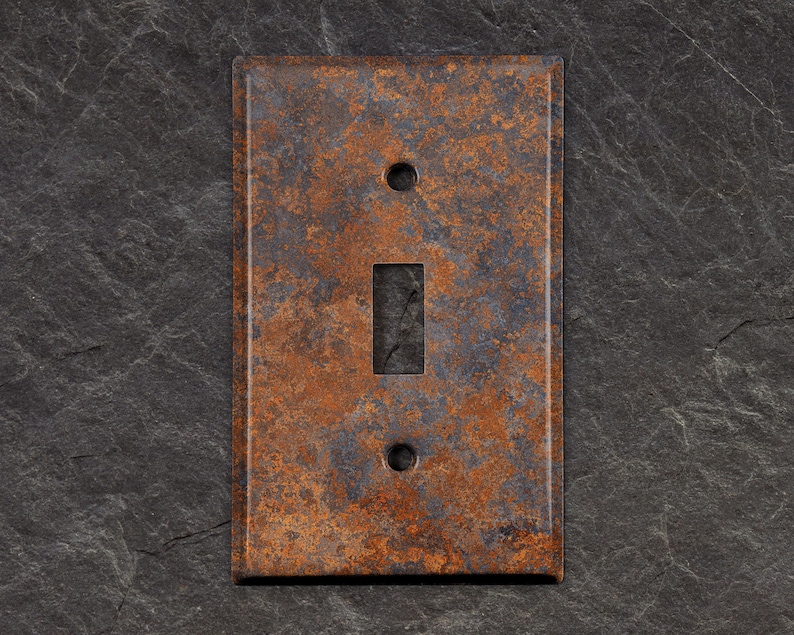 Metal Light Switch Cover | Outlet Plate, Printed Image of Rustic Metal ...