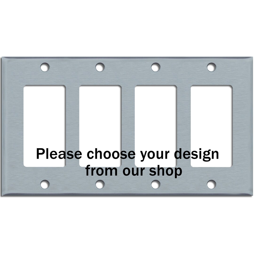 Quadruple Rocker Metal Plate Cover Quad GFI Outlet Plate You - Etsy
