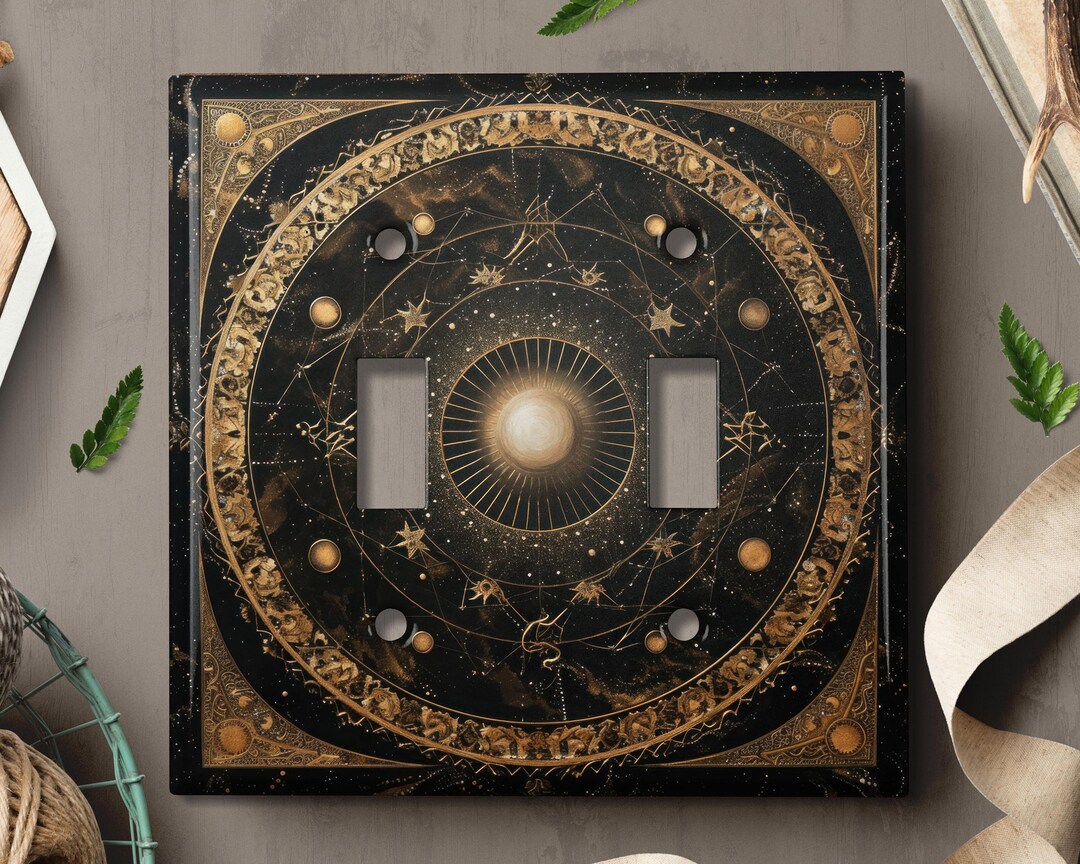 Metal Light Switch Cover | Outlet Plate, Home Decor, Celestial Space ...