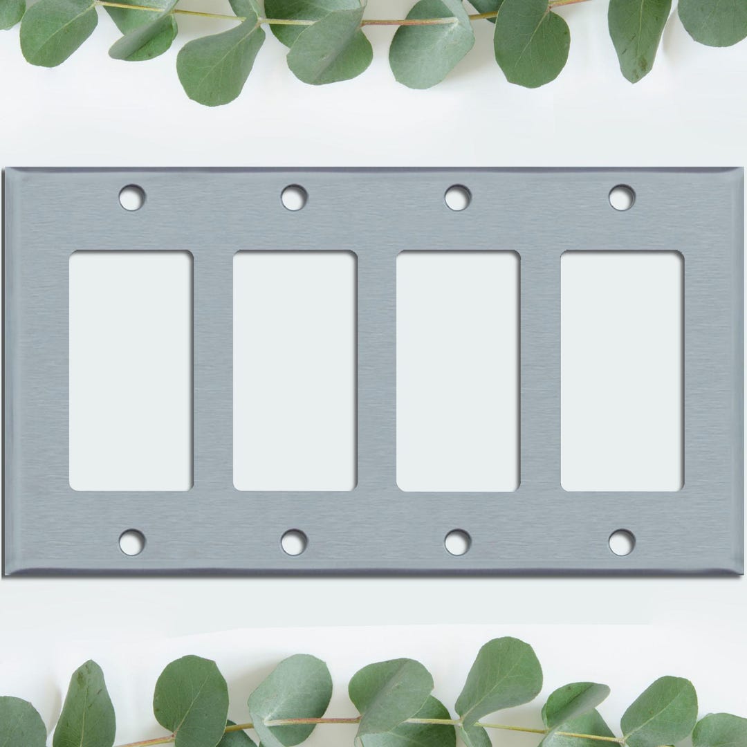 Quadruple Rocker Metal Plate Cover, Quad GFI Outlet Plate, You Choose ...