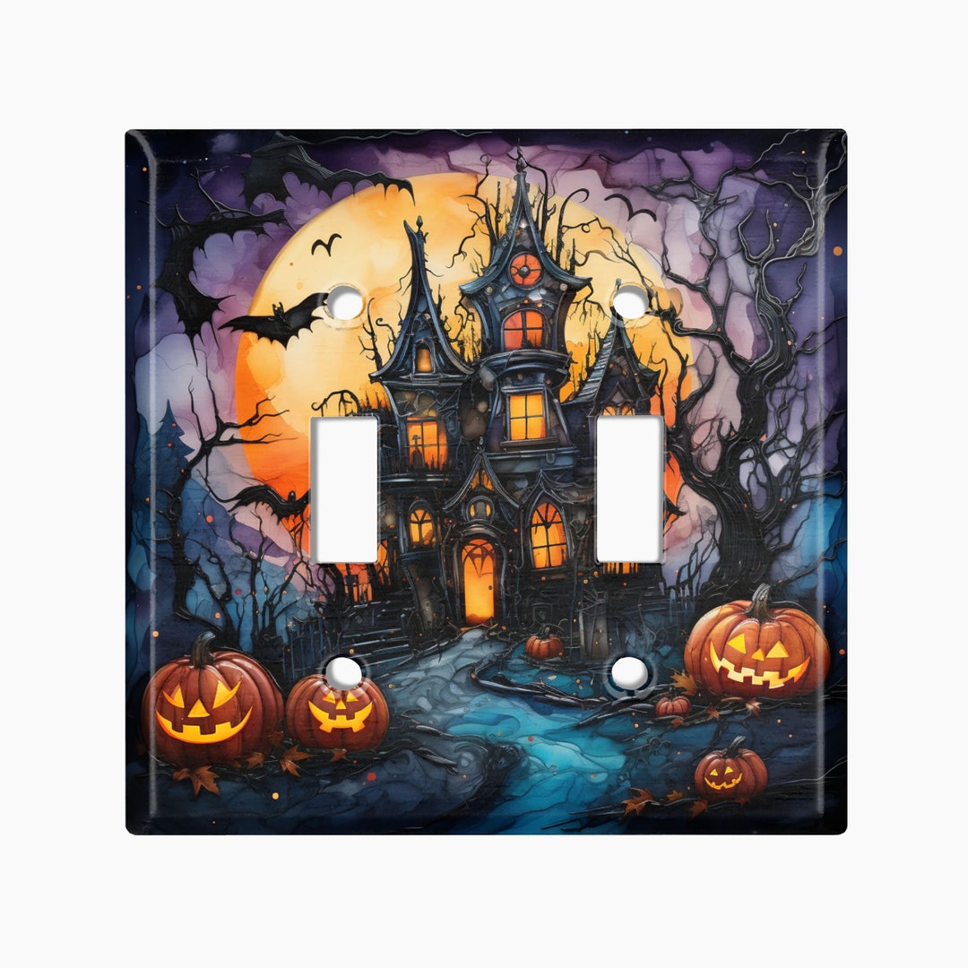 Halloween Spooky House Halloween Decor Metal Light Switch - Etsy