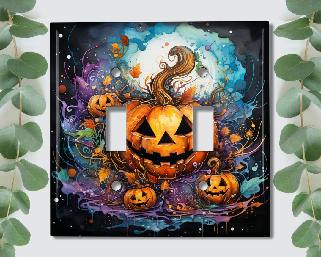 Halloween Pumpkin Patch, Halloween Decor, Metal Light Switch Cover ...