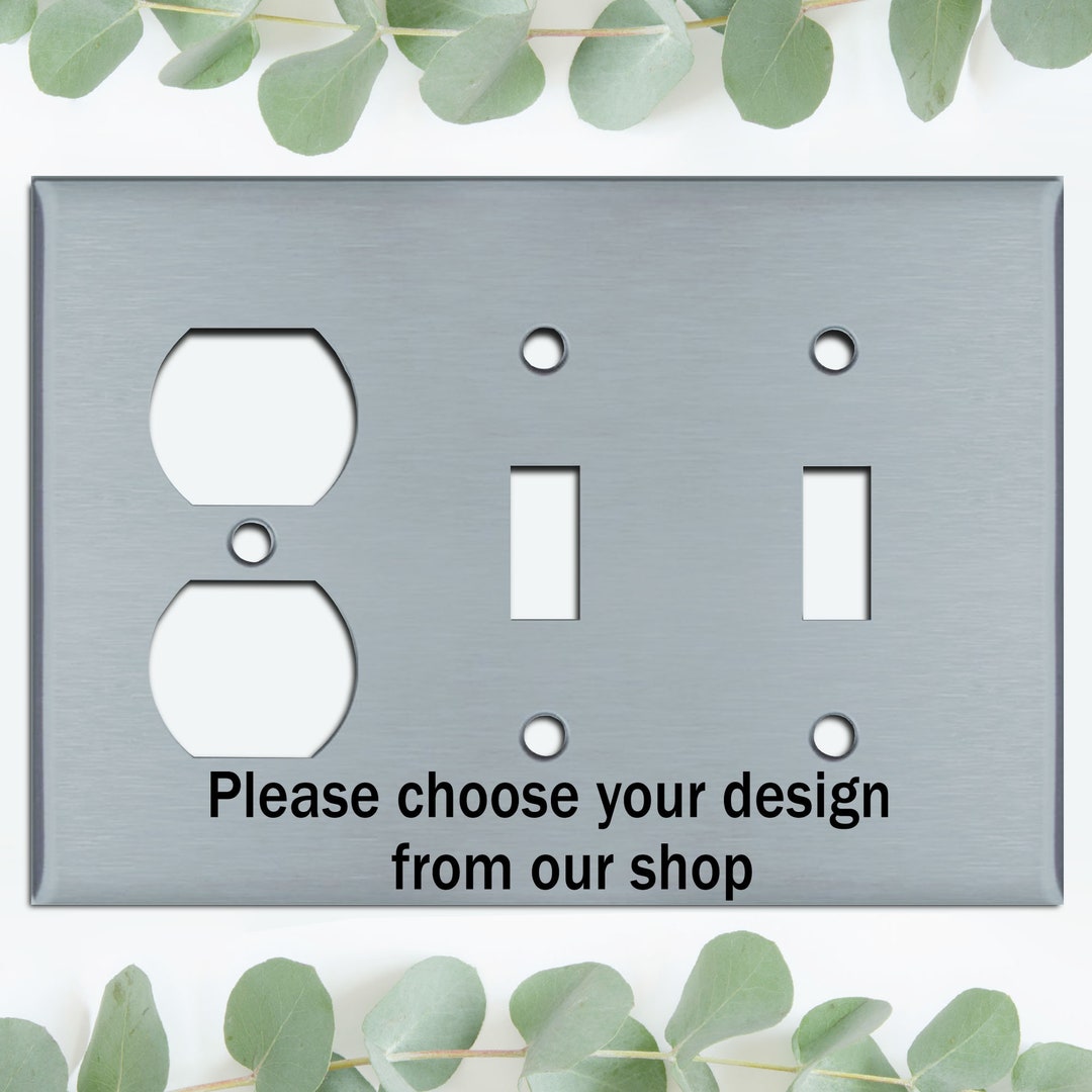 Duplex Outlet Twin Toggle Switch Combo Plate Cover, You Choose From Any ...