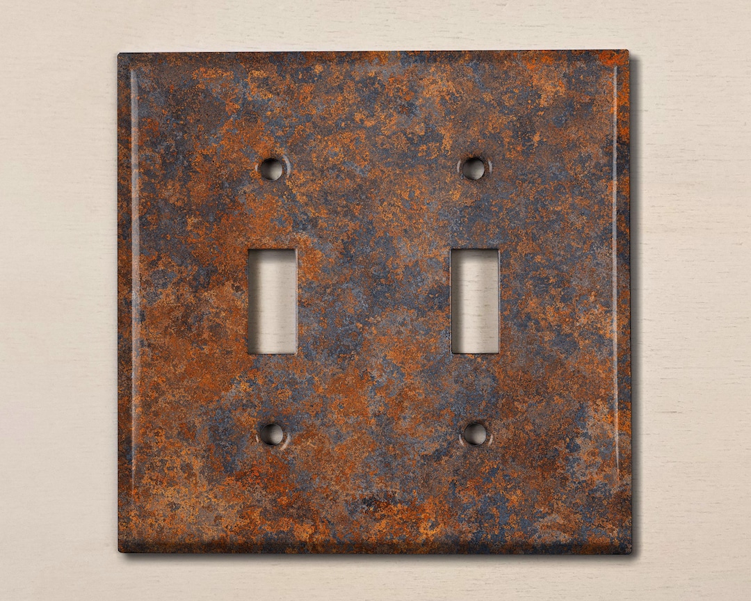 Metal Light Switch Cover | Outlet Plate, Printed Image of Rustic Metal ...