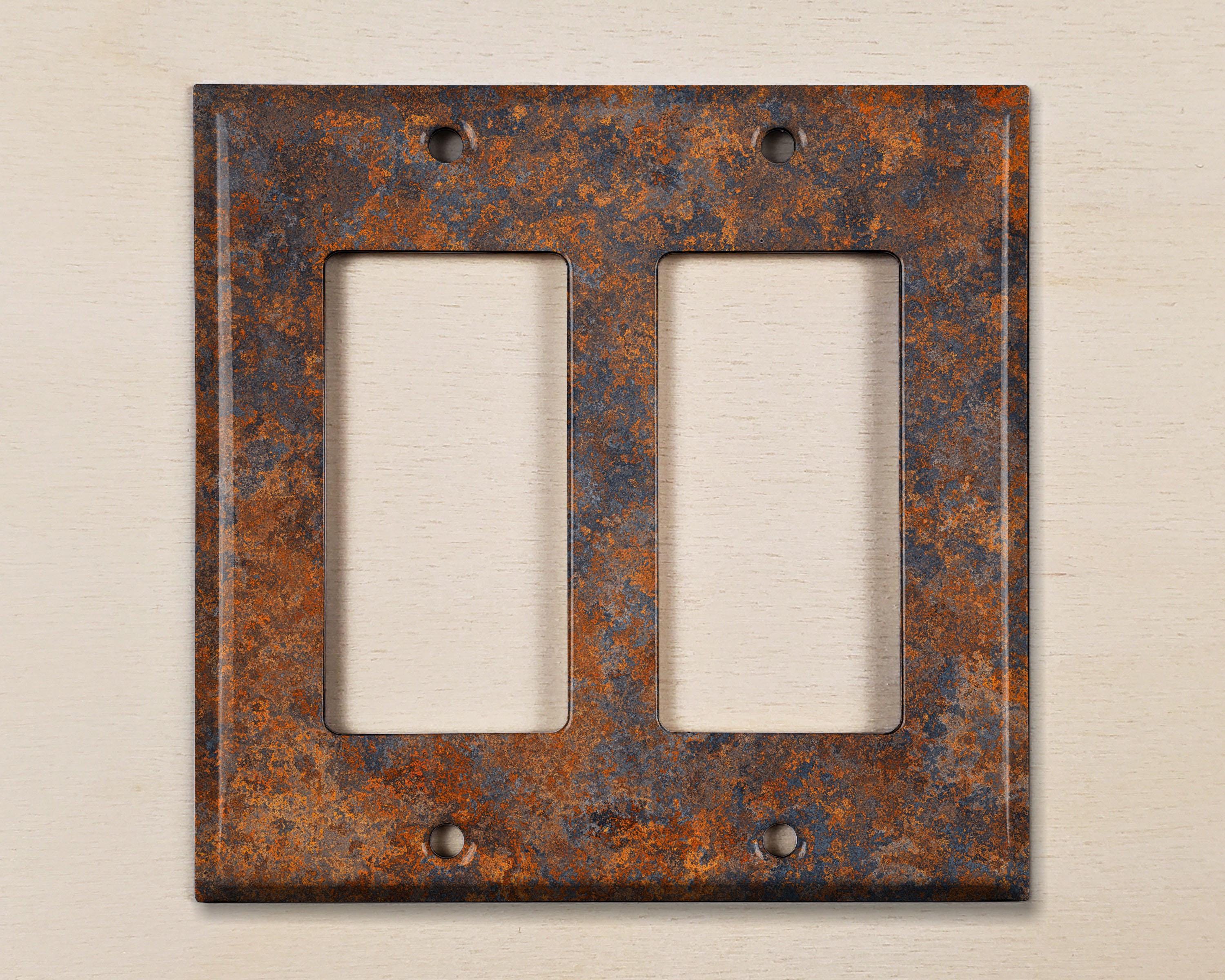 Metal Light Switch Cover | Outlet Plate, Printed Image of Rustic Metal ...