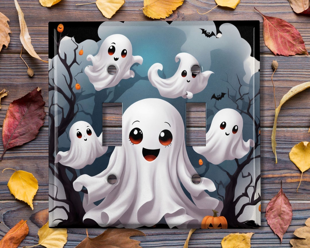 Festive Halloween Ghost, Halloween Decor, Metal Light Switch Cover ...