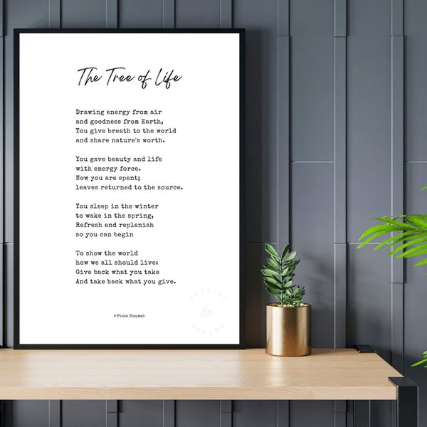 Tree of Life Poem - Etsy UK