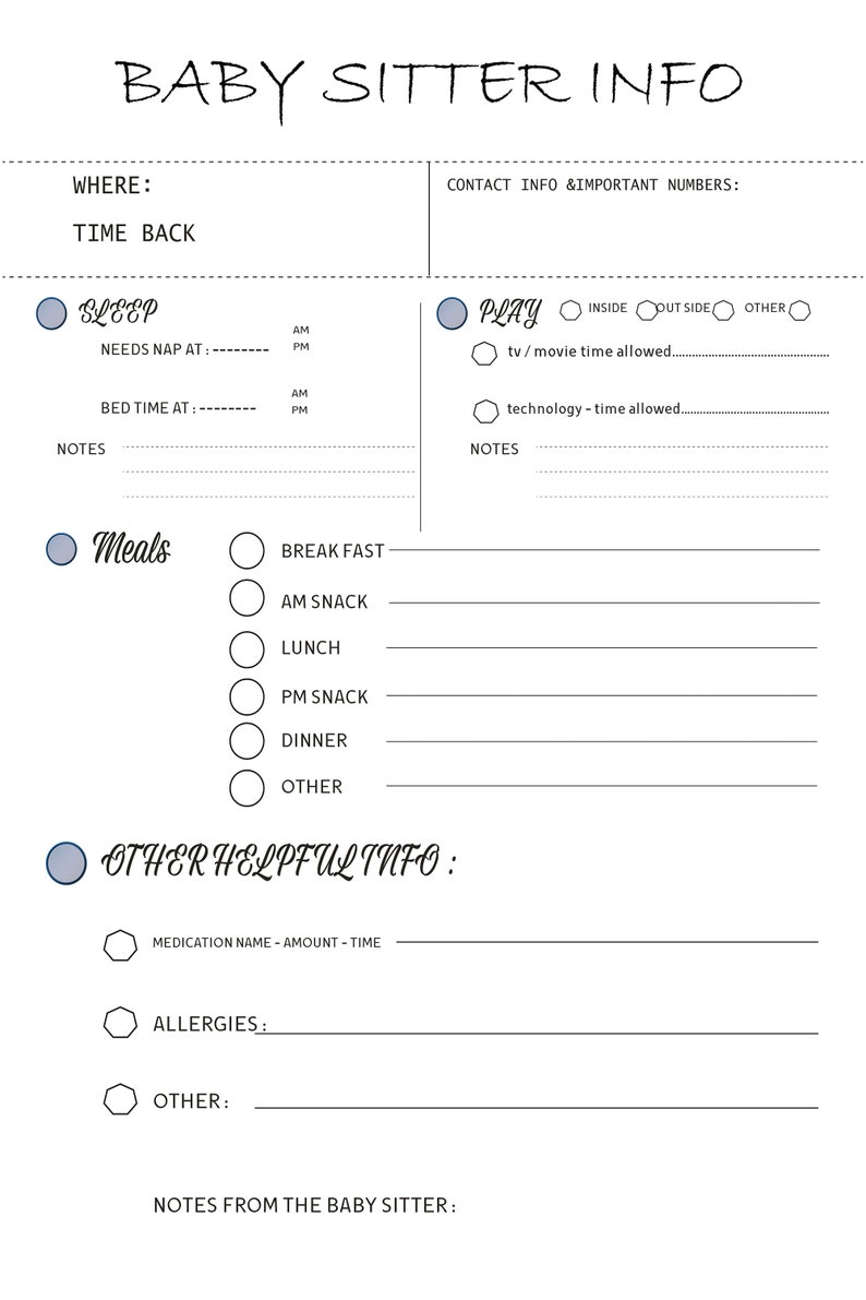 BABYSITTER Notes, Hand Illustrated Floral, Floral Block Print ...