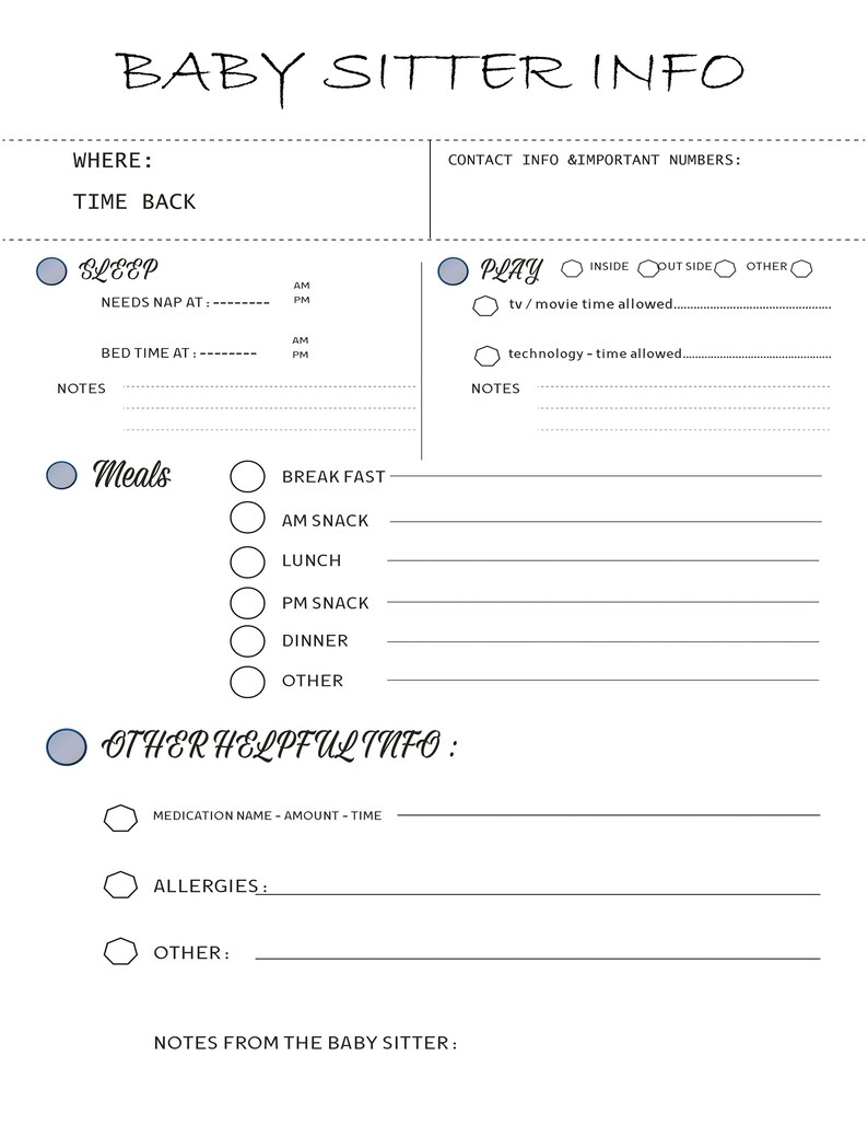 BABYSITTER Notes Hand Illustrated Floral Floral Block Print - Etsy