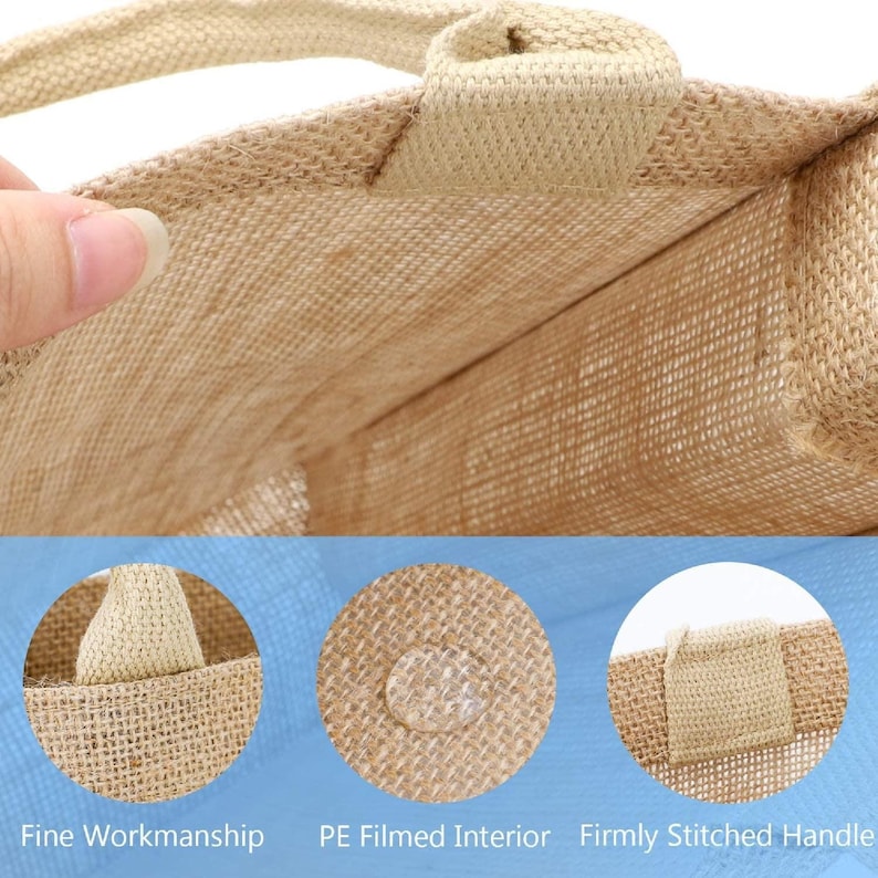 Personalized Jute Tote Bag With Bunny Design, Custom Easter Basket Bag ...