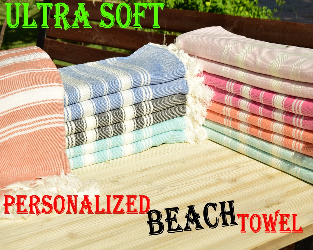 PERSONALIZED Beach Towel Unique, Printing/Embroidered Gift for Wedding ...