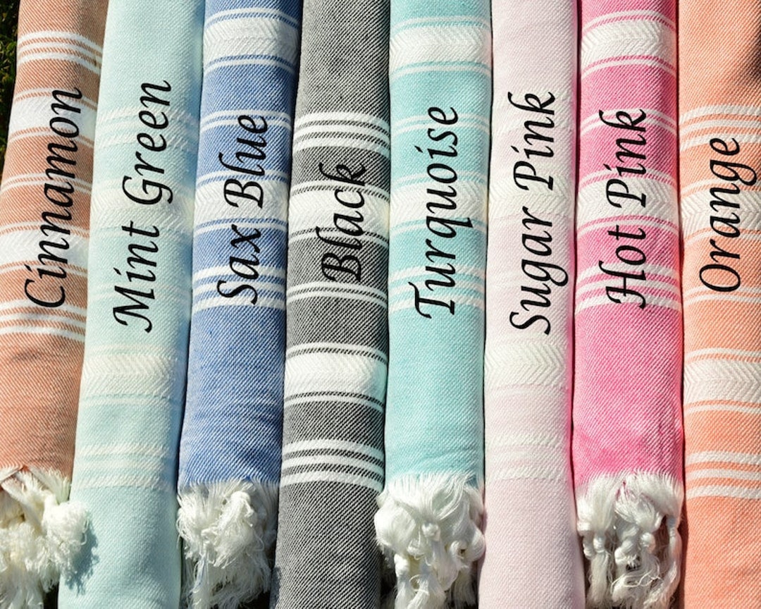 PERSONALIZED Turkish Beach Towel, Monogrammed Beach Blanket ...