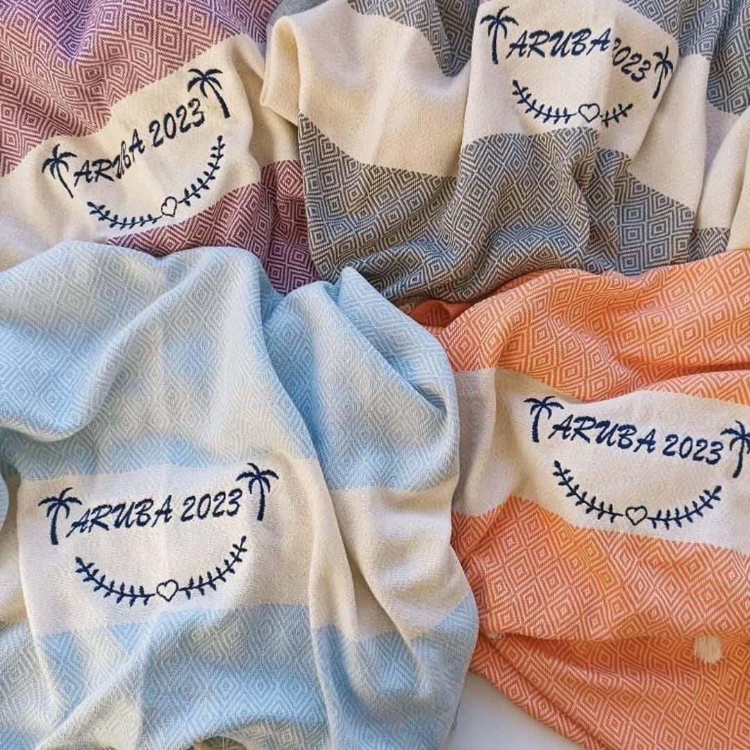 Custom Logo Turkish Beach Towel for Boutique Hotels, Personalized ...