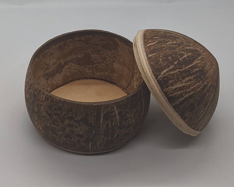 Unique Handmade Coconut Shell Container With Lid - Etsy