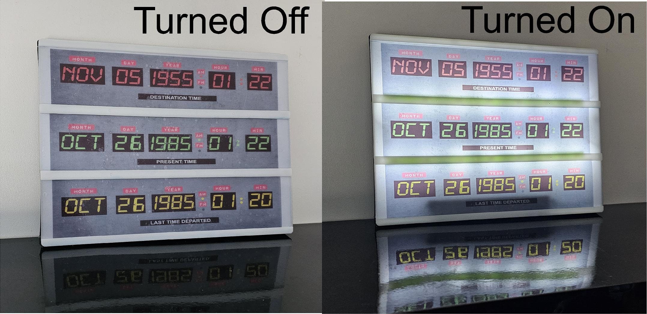 Back to the Future Time Clock Circuit Print Led Lightbox A4 Battery ...