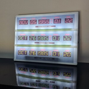 Back to the Future Time Clock Circuit Print Led Lightbox A4 Battery ...