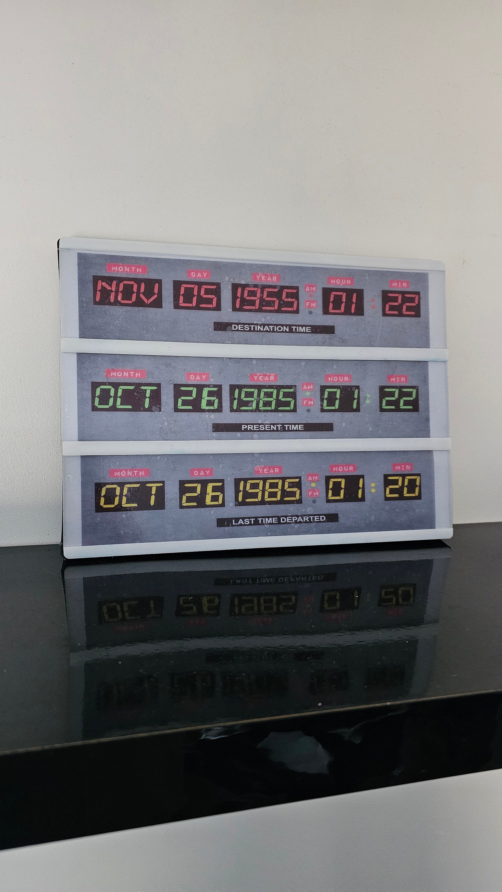 Back to the Future Time Clock Circuit Print Led Lightbox A4 Battery ...