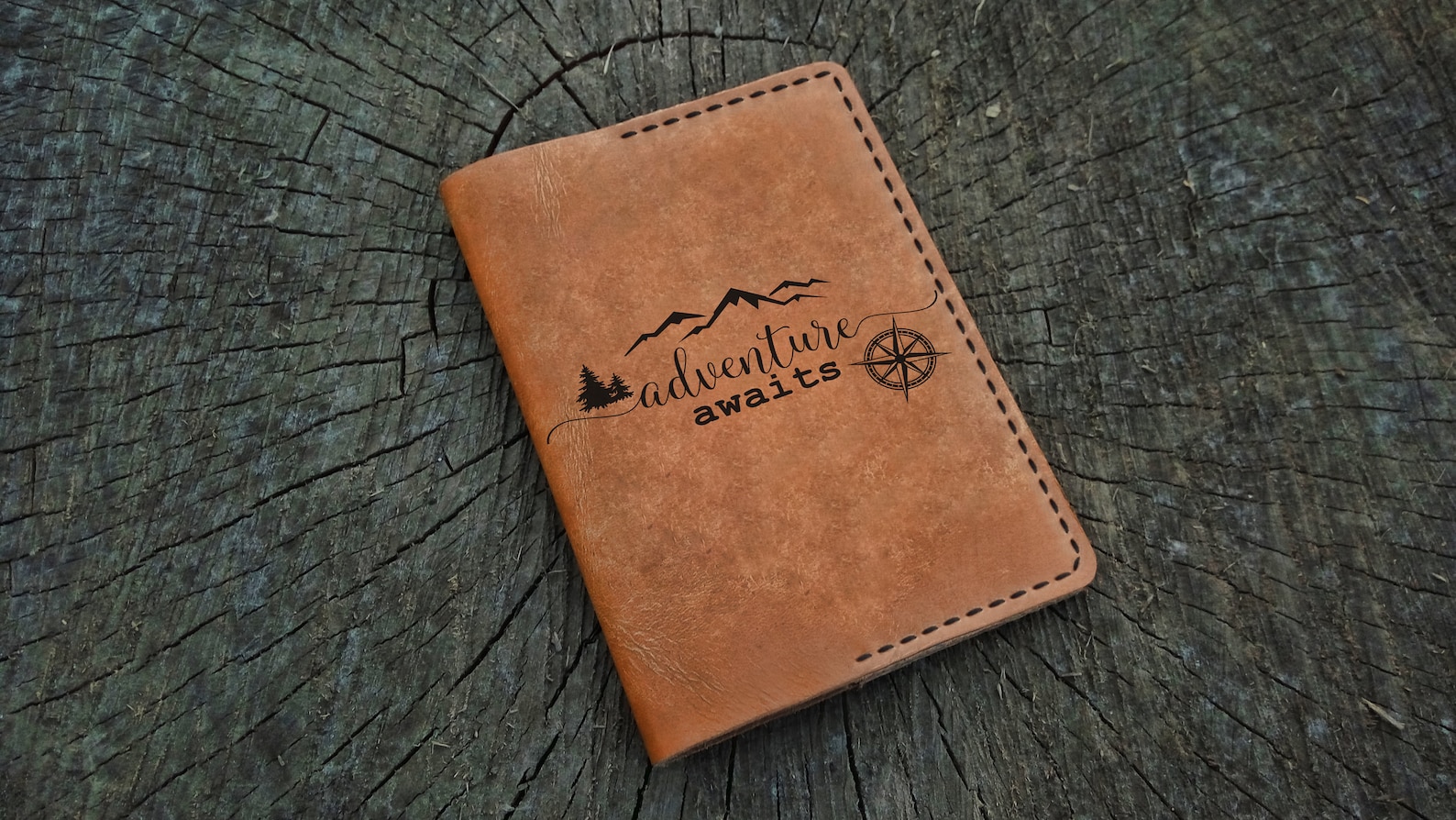 Leather Passport Cover Personalized, Adventure Awaits, Custom Leather ...