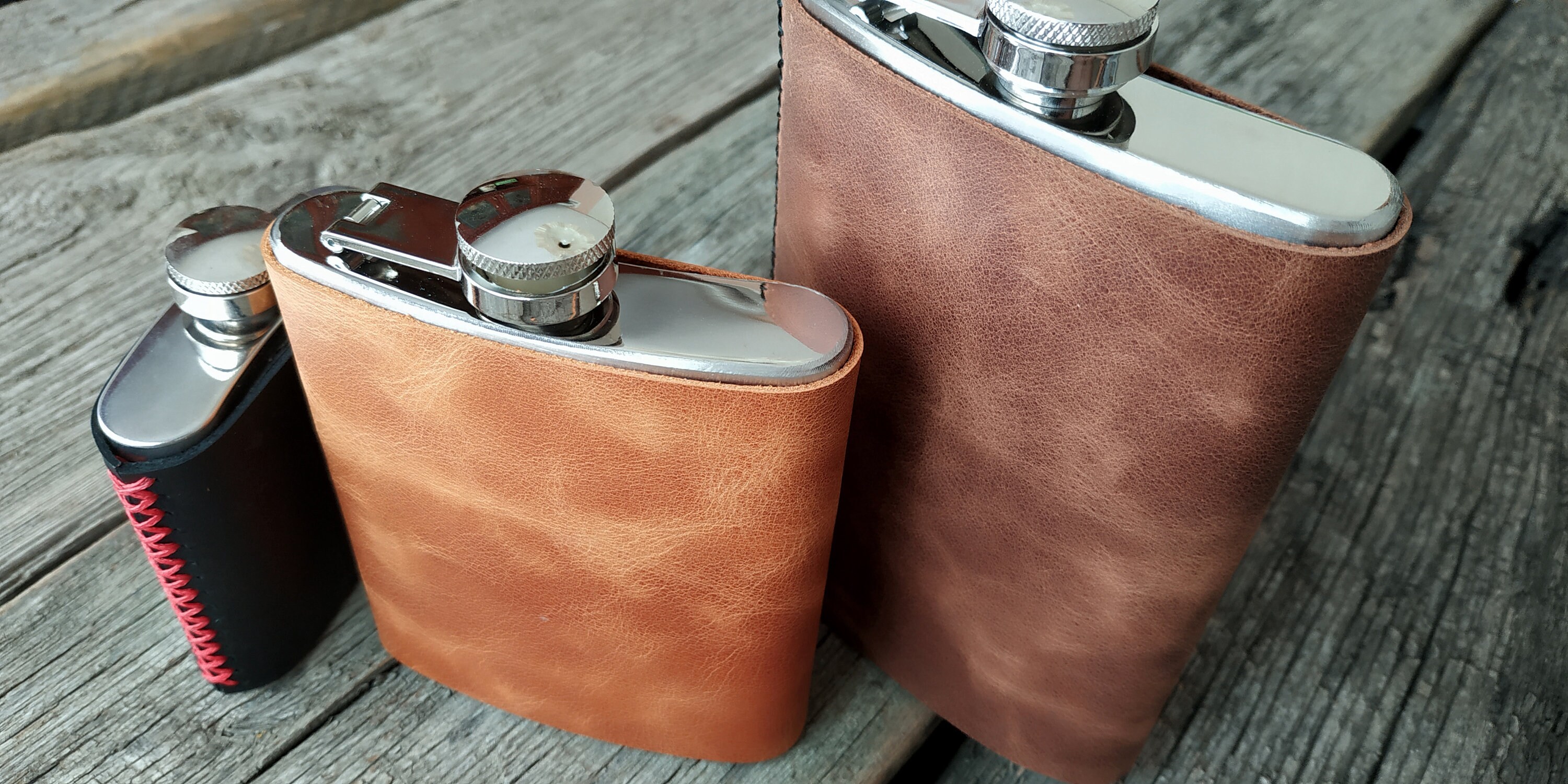 Leather Flask Personalized Leather Flask for Men Hip Flask | Etsy