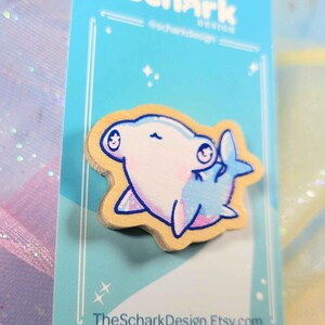 Hammerhead Shark Wooden Pin [kawaii Cute Ocean Fish Sea Creature Gift ...