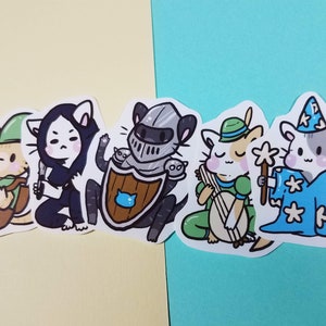 D&D Cats 2 Sticker Pack Set Cute Kitten Animal | Etsy