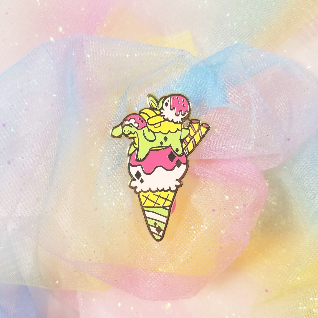 Petite Sweets Hard Enamel Pin Sword Shield Kawaii Cute Ice Cream Candy ...