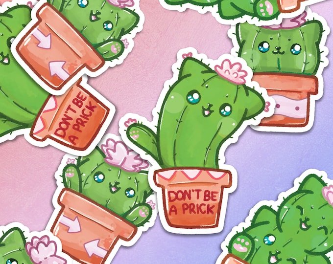 Catctus - Cacti Cactus Sticker Potted Plant Flower Pretty Succulent ...