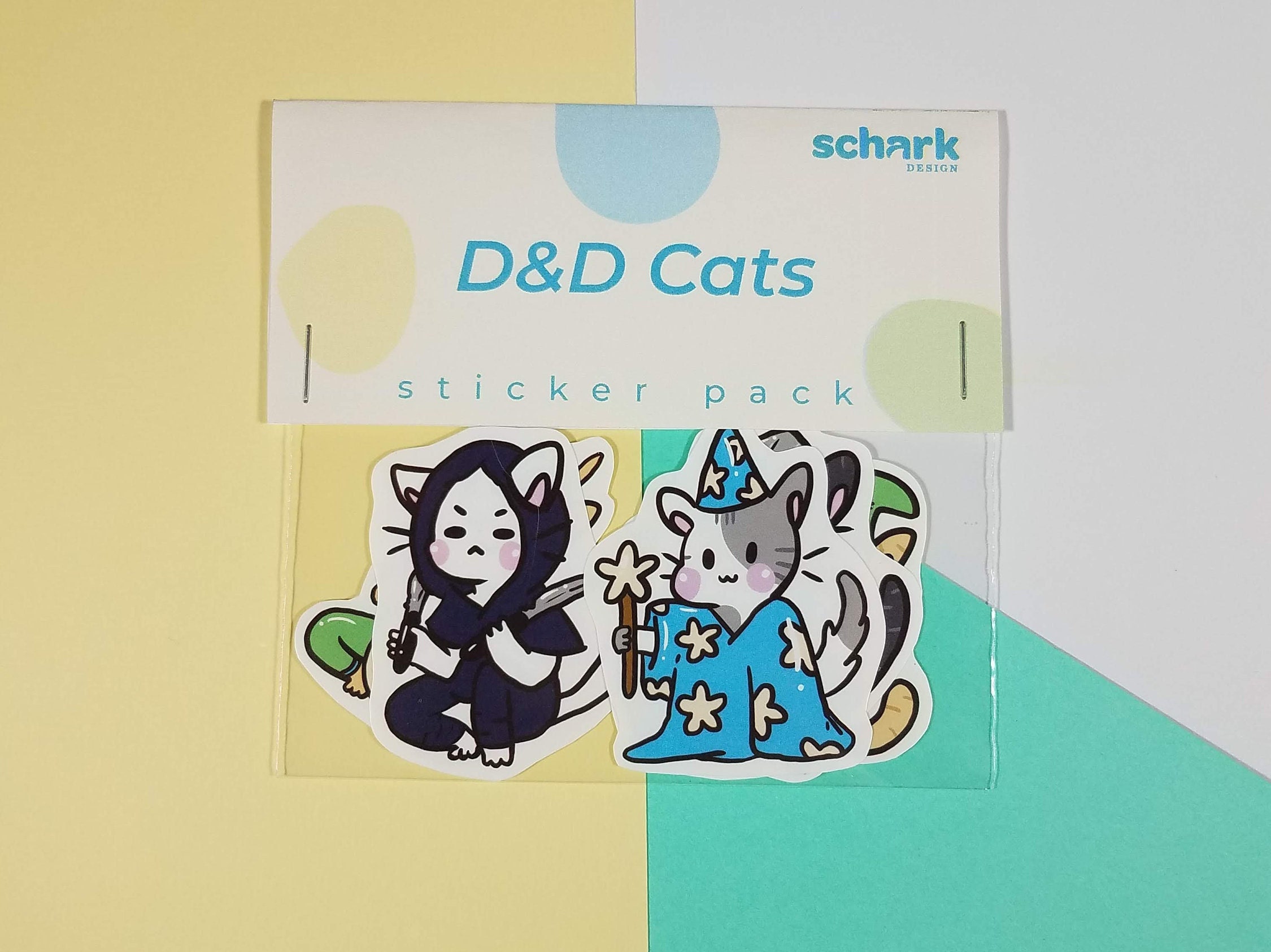 D&D Cats 2 Sticker Pack Set Cute Kitten Animal | Etsy