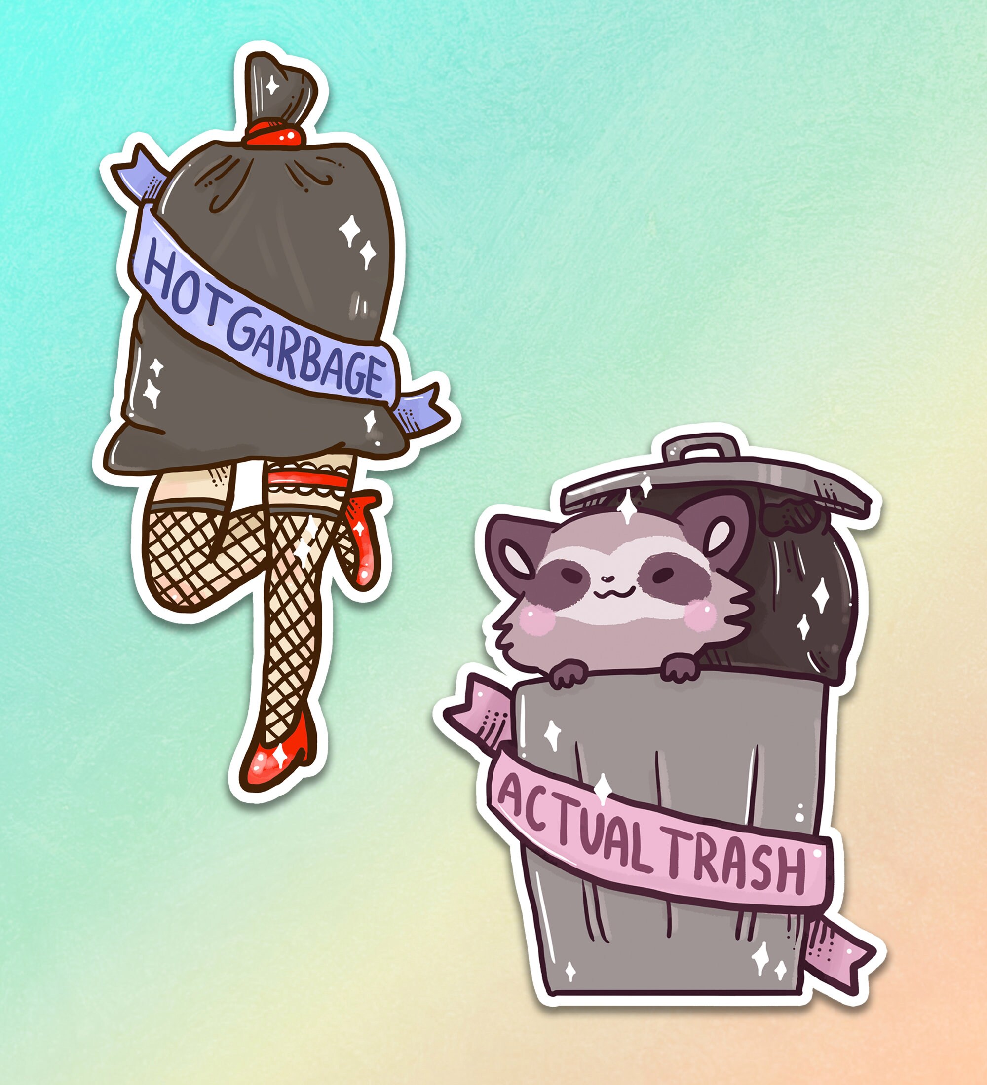 Raccoon Actual Trash Hot Garbage Sticker - Cute Laptop Gift Funny Joke ...