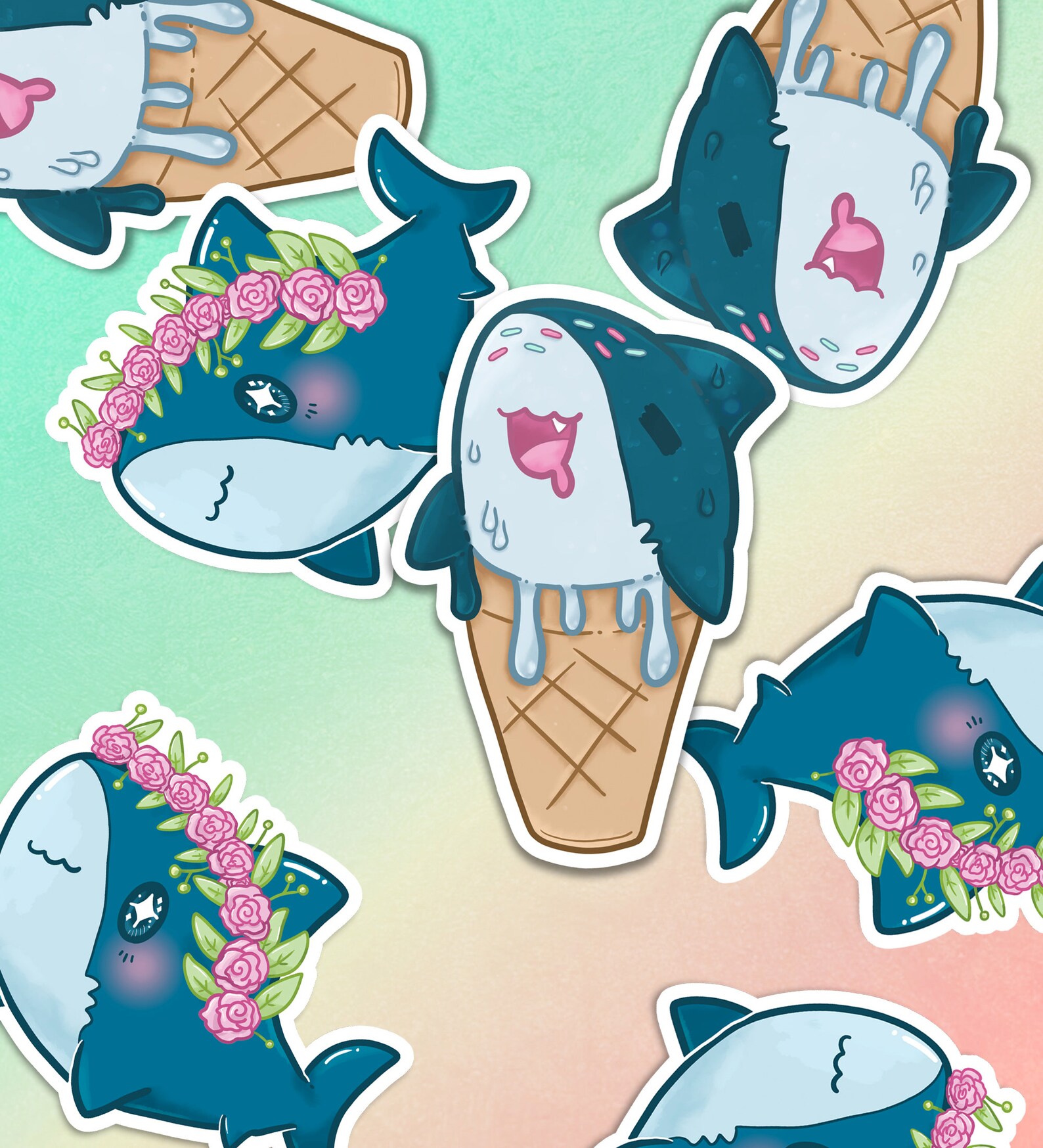 Shark Week Ice Cream Flower Crown Baby Cute Precious Animal - Etsy