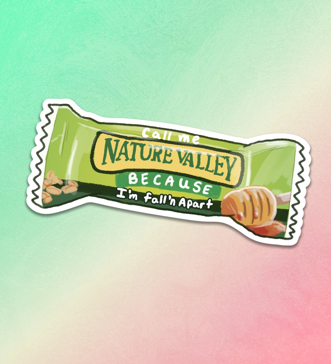 I'm Falling Apart Nature Valley Sticker – [cute Laptop Friend Journal ...