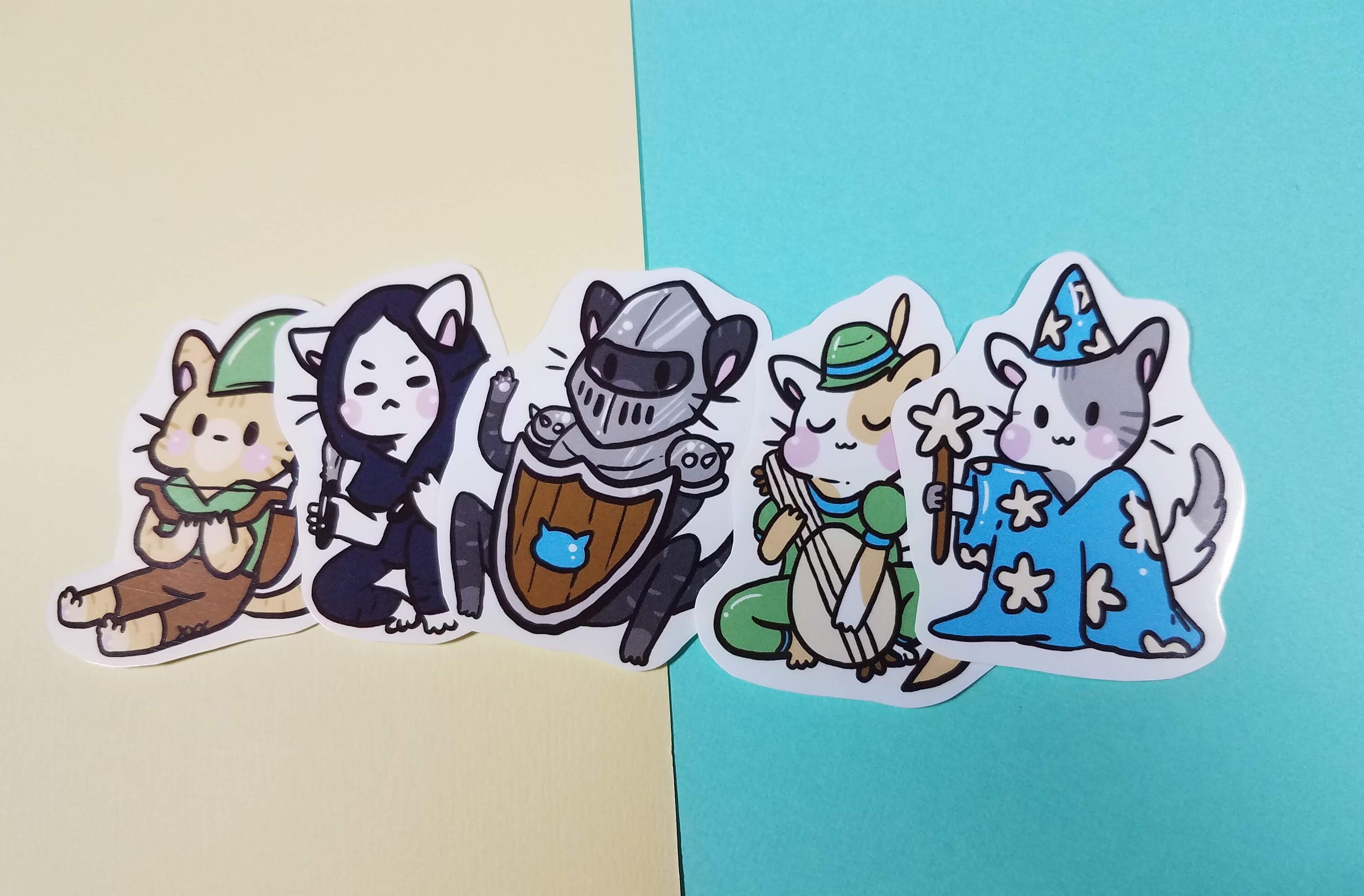 D&D Cats 2 Sticker Pack Set Cute Kitten Animal | Etsy