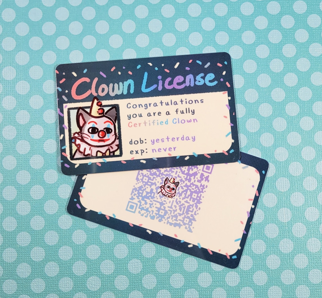 DISCOUNTED Official Clown License - See Description - Etsy