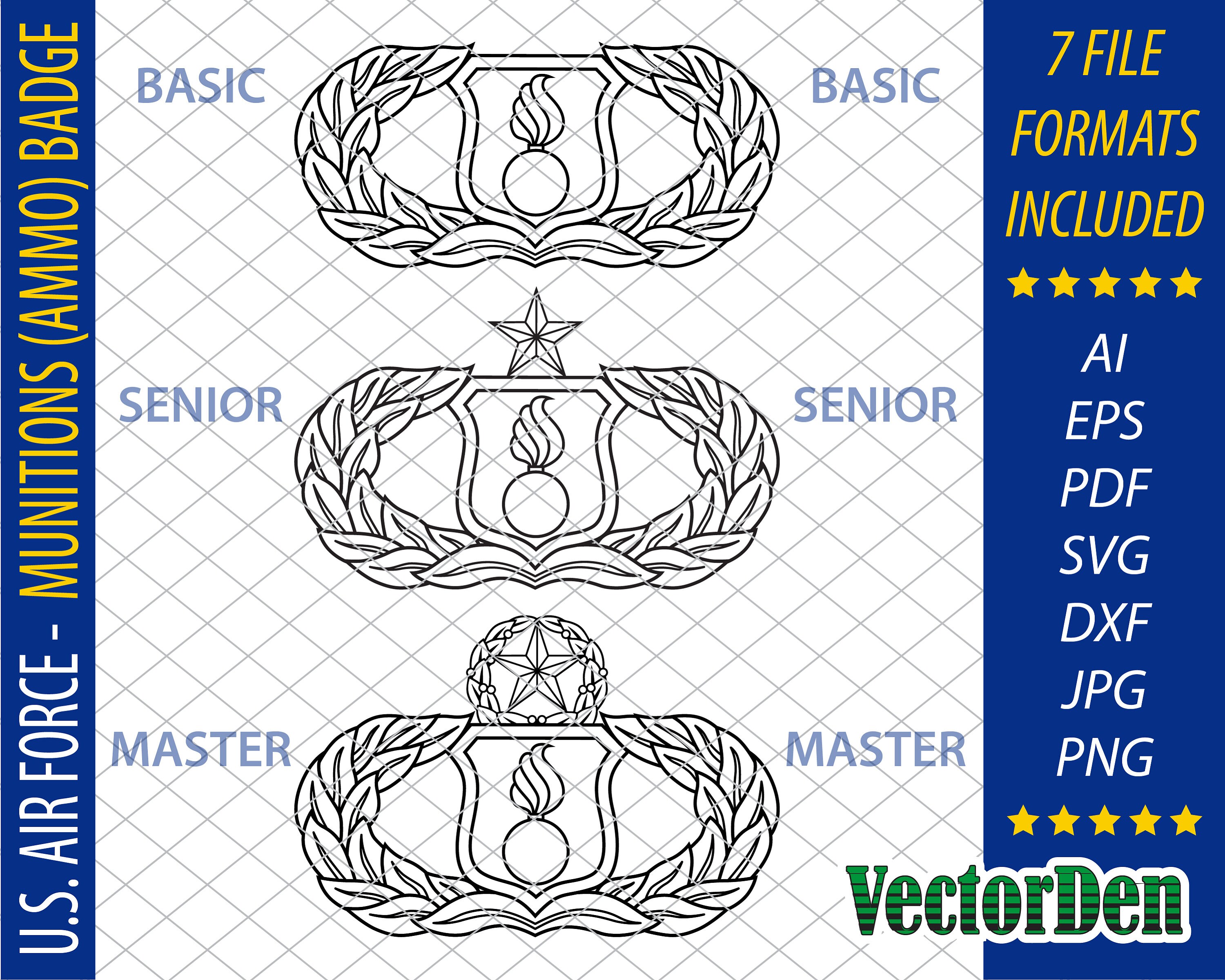U.S. Air Force Munitions (AMMO) Badge - Set - Insignia Vector Art - Etsy U.S. Air Force Munitions (AMMO) Badge - Set - Insignia Vector Art - Etsy