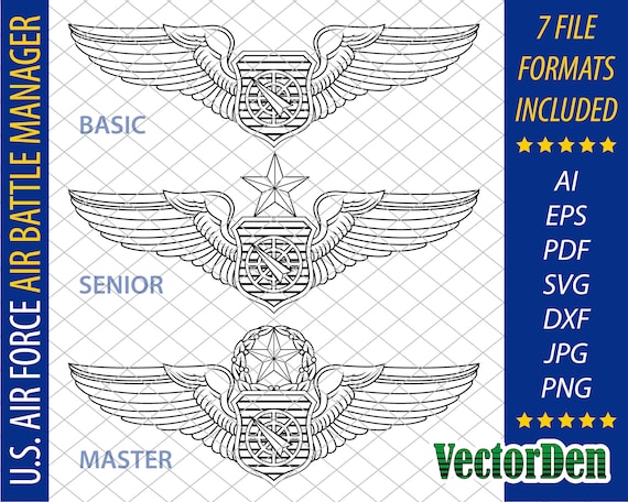 U.S. Air Force Air Battle Manager Badge Set Vector - Etsy
