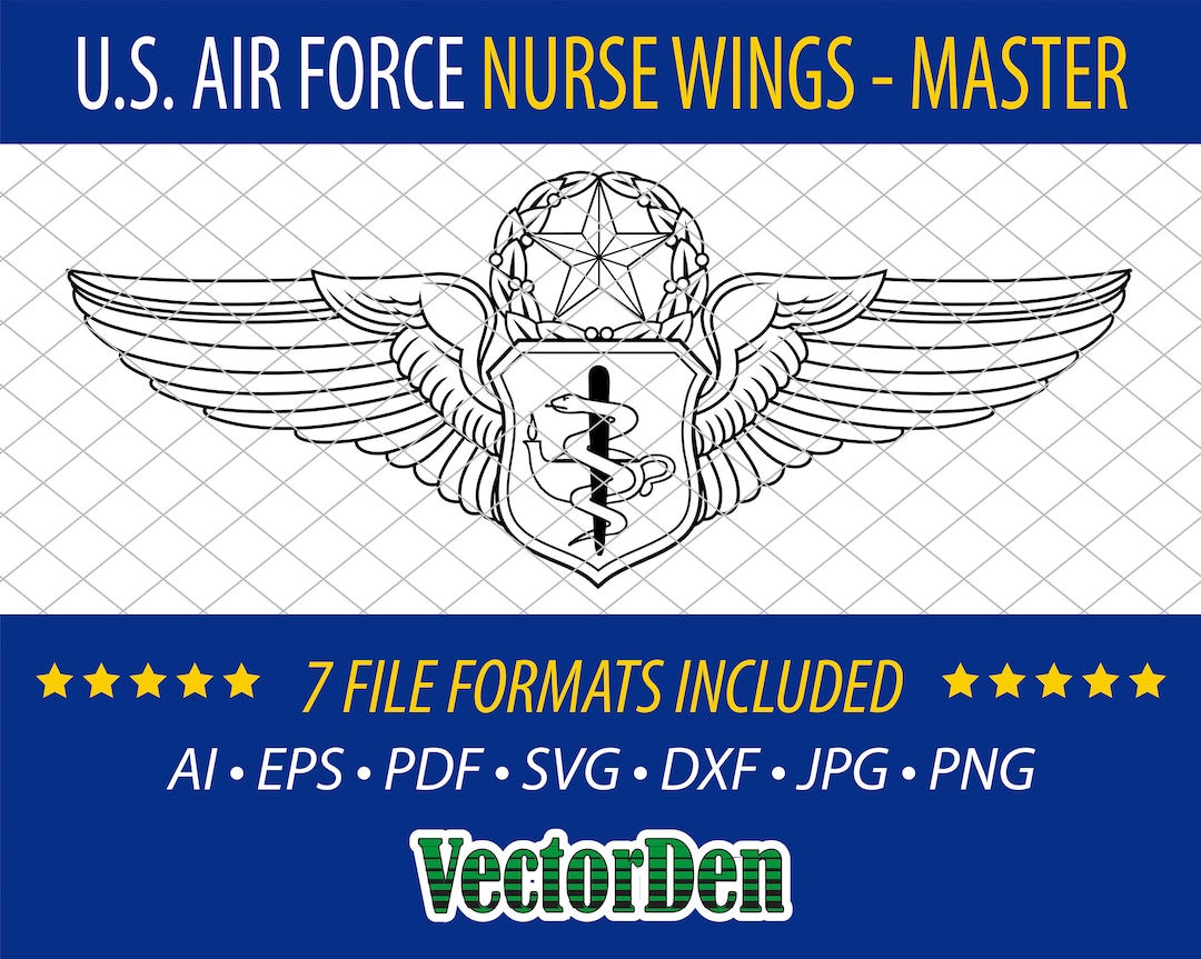 U.S. Air Force Flight Nurse Wings - Master- Vector Insignia - Etsy
