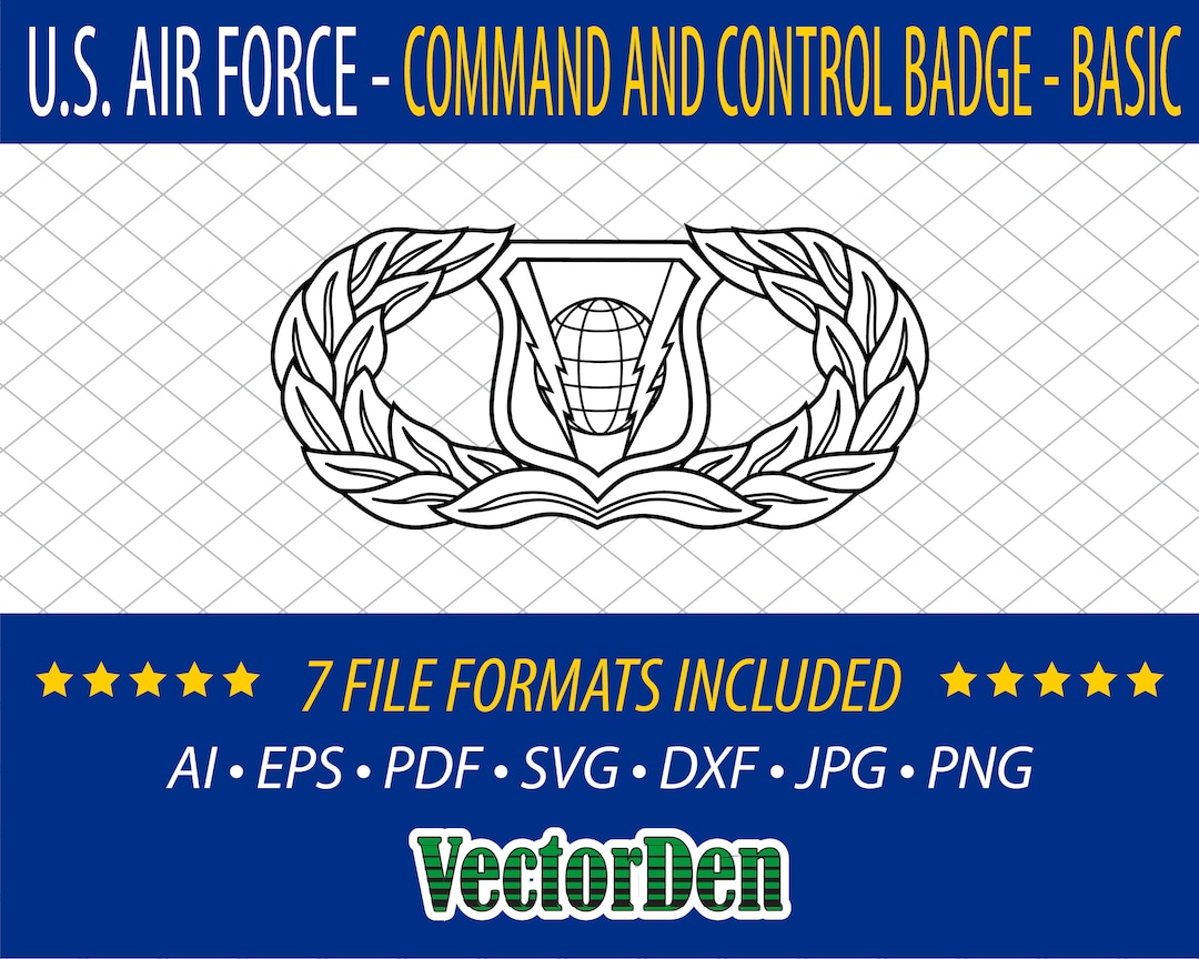 U.S. Air Force Command and Control Badge - Basic - Insignia Vector Art ...