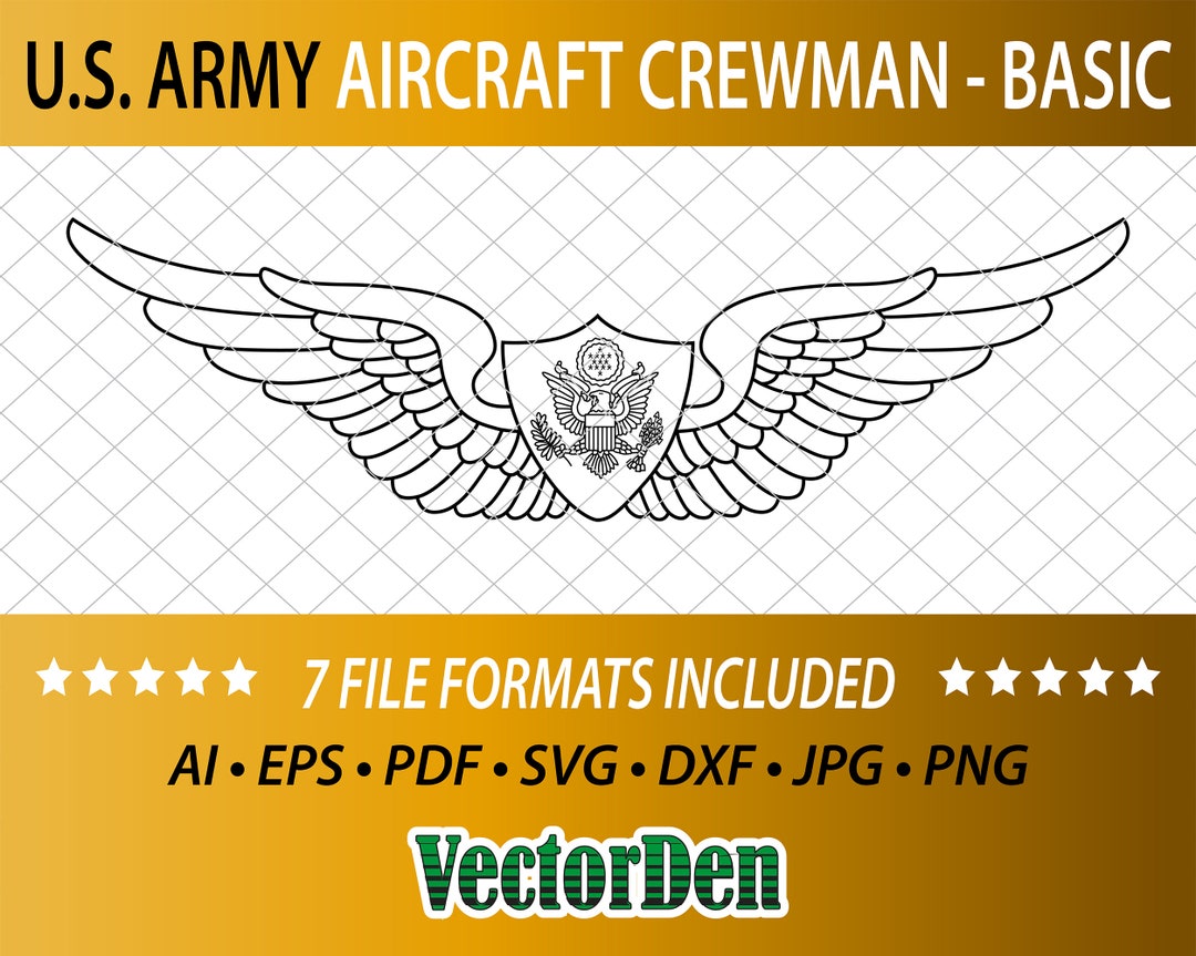 U.S. Army Aircraft Crewman Badge - Basic - Vector Insignia - Etsy