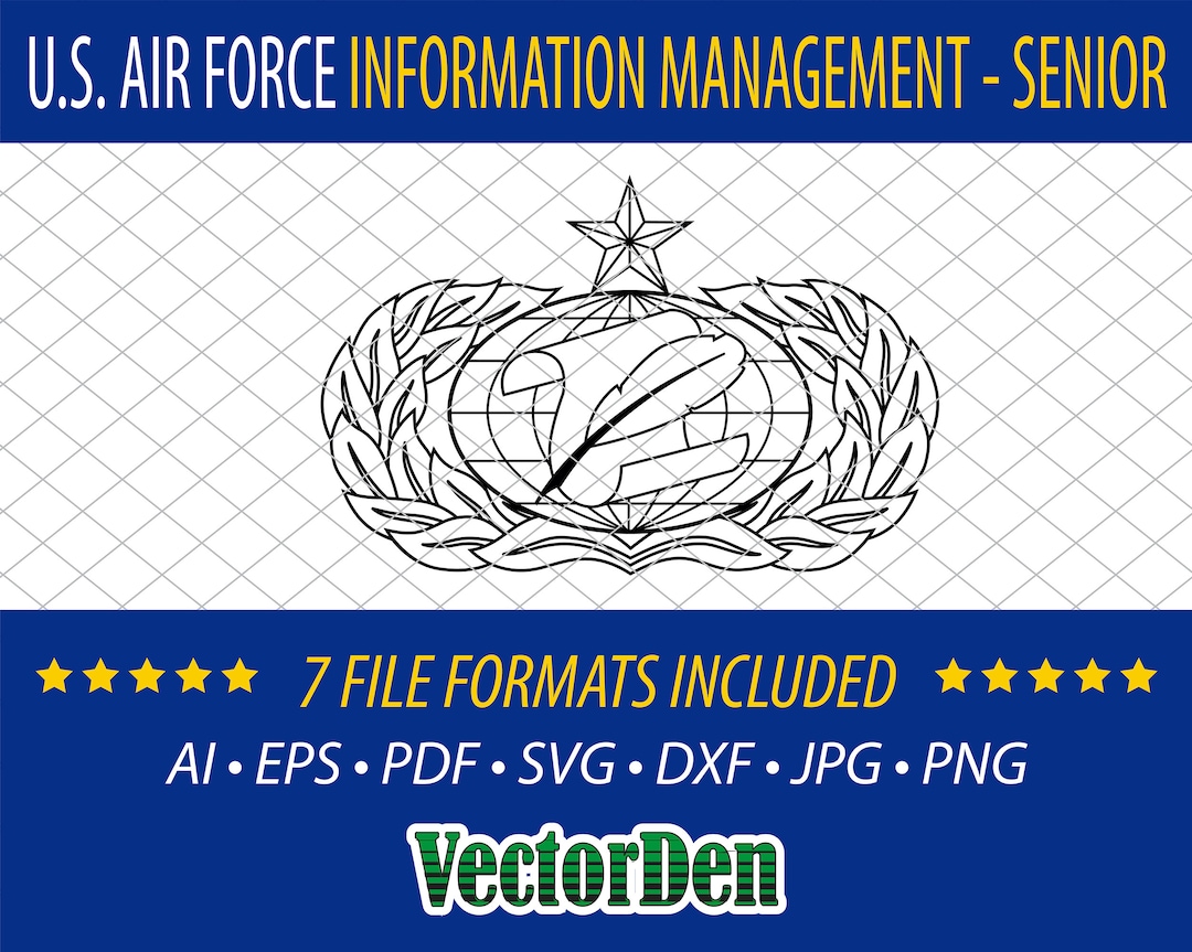 U.S. Air Force Information Management Badge - Senior -vector - Etsy