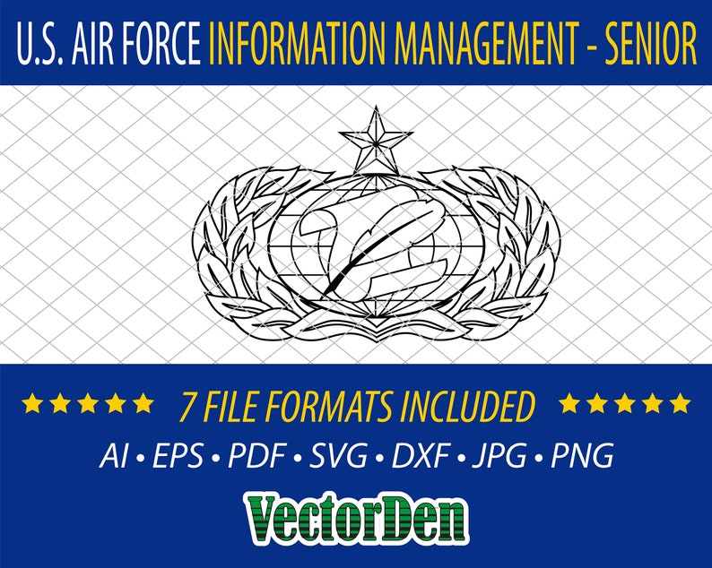 U.S. Air Force Information Management Badge - Senior -vector - Etsy