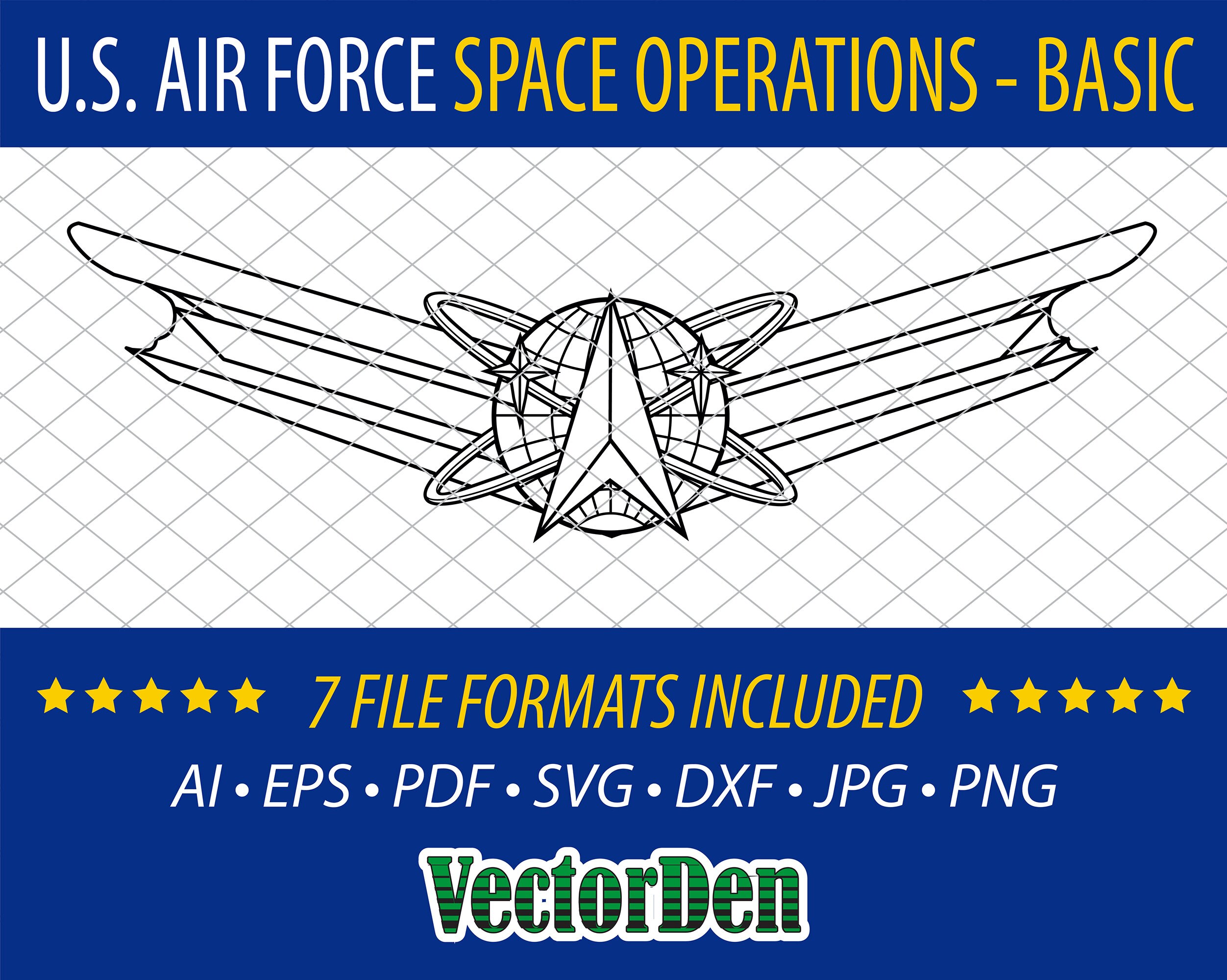 U.S. Air Force Space Operations Badge Basic Vector Insignia - Etsy